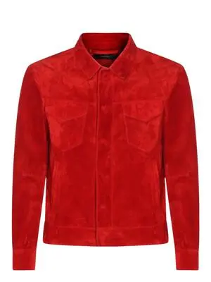 TOM FORD Snap Front Jacket - Red