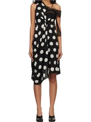 Junya Watanabe Polka Dot Lace Dress - Black
