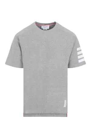 Thom Browne 4-bar Stripe Crewneck T-shirt - Light Gray