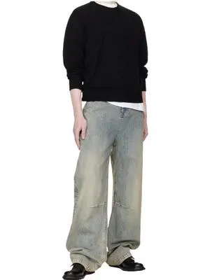 ENTIRE STUDIOS Rib-knit Crewneck Sweater - Black