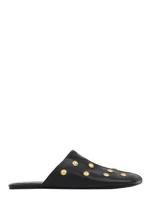 Chloé Chloé Rita Mules With Gold Cabochon Rivets Black