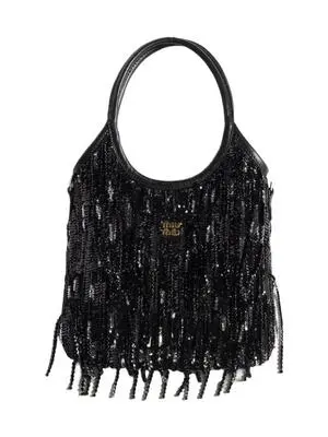 Miu Miu Sequined Fringe Handbag - Black