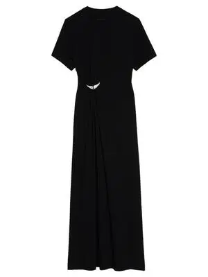 Zadig&Voltaire Raja Maxi Dress With Wing Brooch - Black