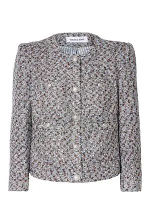 Veronica Beard Single-breasted Jacket With Padded Shoulders - Silver