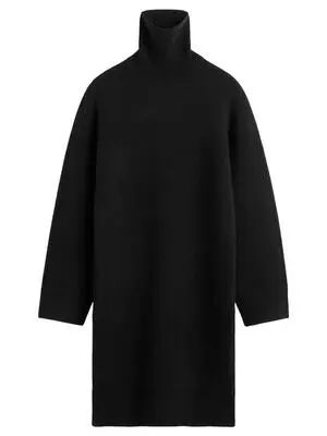 TOTEME Turtleneck Knitted Midi Dress - Black