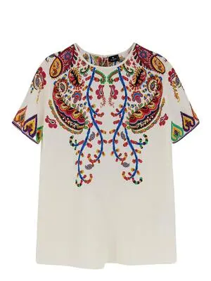 Etro Paisley-print Crewneck T-shirt - Multicolour