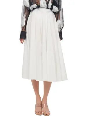 Norma Kamali Flared Midi Skirt - Snowwhite