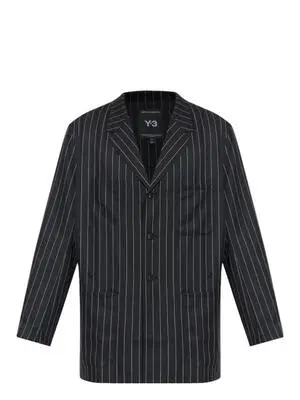 Y3 Pinstripe Refined Chore Coat - Black