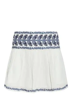 ISABEL MARANT ÉTOILE Isabel Marant Étoile Embroidered Pleated Flared Mini Skirt