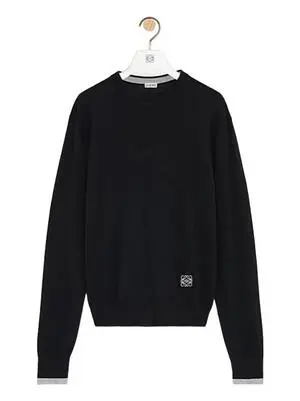 Loewe Long-sleeved Wool Sweater - Black