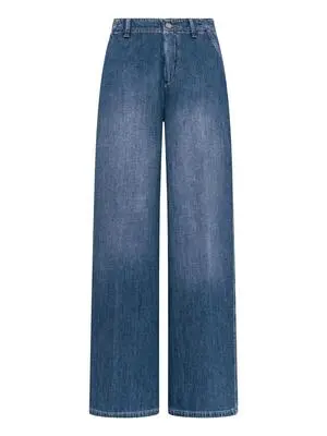 Seventy Wide-leg Belt Loop Jeans - Blue