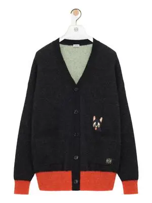 Loewe Long-sleeved V-neck Cardigan - Black/orange