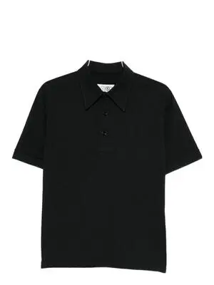MAISON MARGIELA Logo-embroidered Polo Shirt - Black