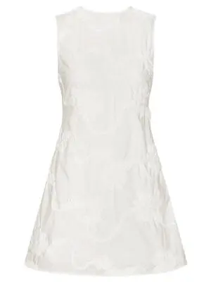 ROTATE BY BIRGER CHRISTENSEN Sleeveless Embroidered Floral Mini Dress - Bright White