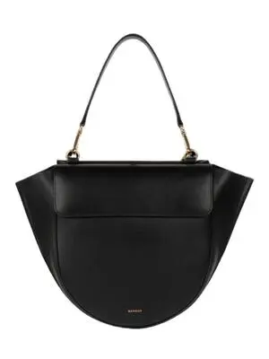 WANDLER Logo Embossed Shoulder Bag - Black
