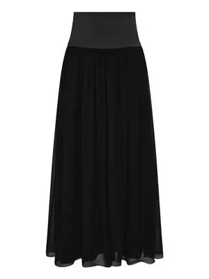 Posse Solene Gathered Maxi Skirt - Black
