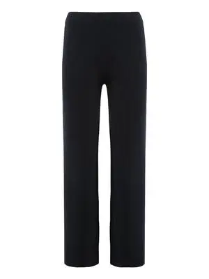 P.a.r.o.s.h Elasticized Waist Straight Leg Trousers - Black