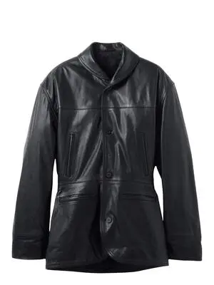 Jacquemus The Gardian Button-up Leather Jacket - Black