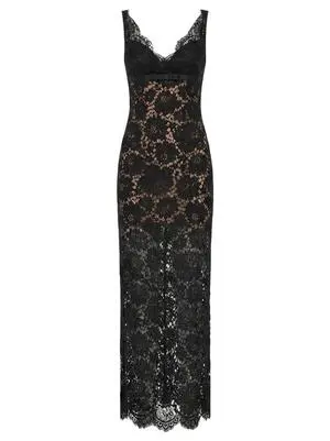 SELF-PORTRAIT Lace-panelled Maxi Dress - Black