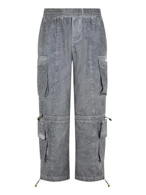 BARROW Washed Nylon Cargo Pants - Gray