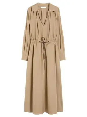 Max Mara Max Mara Flared Poplin Shirt Dress Khaki
