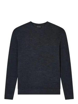 Emporio Armani Waffle-knit Wool Sweater - Black