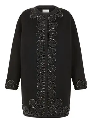 P.a.r.o.s.h Embellished Floral Coat - Black