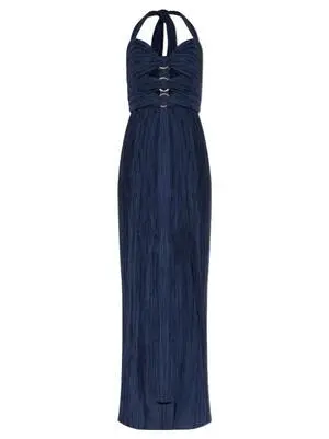 Cult Gaia Halterneck Maxi Dress With Slit - Blue
