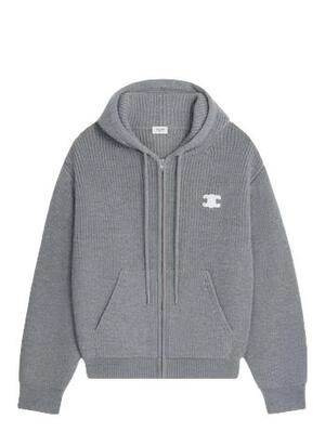 Celine Hooded Wool Cardigan - Medium Gray