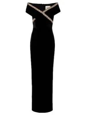 Roland Mouret Embellished Gown - Black
