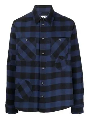 Off-White Checked Buttoned Shirt - Black