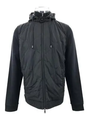 Hugo Boss Quilted Hooded Casual Jacket - Black