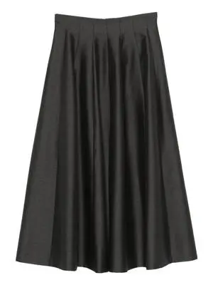 Alberta Ferretti Pleated Midi Skirt - Black
