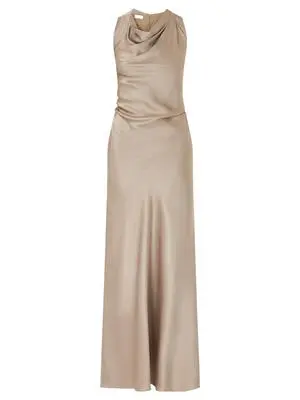 Brunello Cucinelli Silk Maxi Dress - Taupe