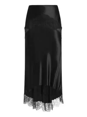 Dolce & Gabbana Lace Trim Midi Skirt - Black