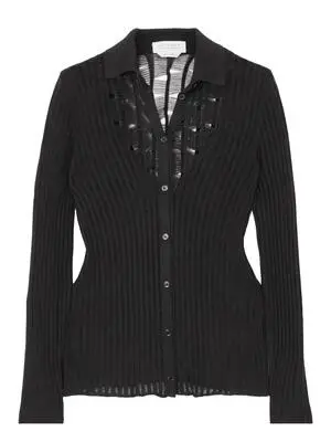 Gabriela Hearst Ribbed Open-knit Silk Shirt - Black