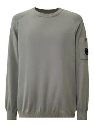 C.P. COMPANY Knitted Sweater With Lens Detail - Gray