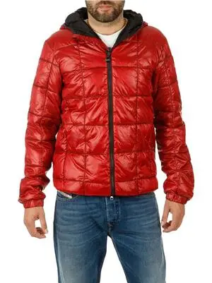 EA7 Hooded Quilted Jacket - Red