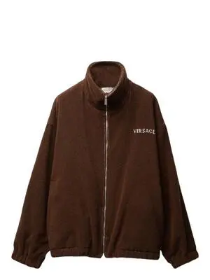 Versace Terry Jacquard Zipped Sweatshirt - Brown
