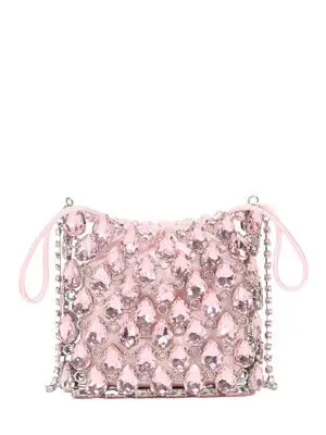 SELF-PORTRAIT Mini Crystal-embellished Shoulder Bag - Pink