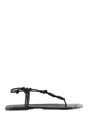 JIL SANDER Braided Leather Sandals - Black