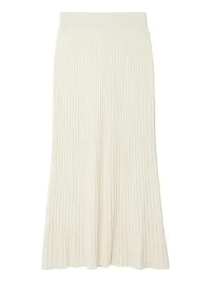 Arch4 Pleated Elastic Waist Skirt - White