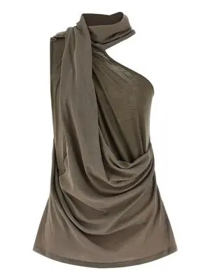 ENTIRE STUDIOS Dalters Draped One-shoulder Top - Grey