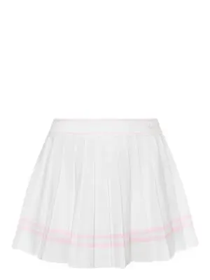 SPORTY  RICH Sporty & Rich Vendome Script Pleated Midi Skirt