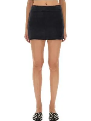 Alexander Wang Embroidered Cotton Mini Skirt - Black
