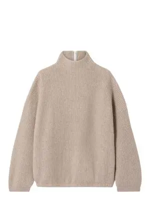 BRUNELLO CUCINELLI Brunello Cucinelli Ribbed Cashmere Turtleneck Sweater With Bead Embellishments