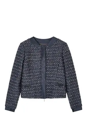 Emporio Armani Lurex Tweed Jacket - Grey