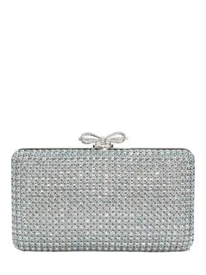 SELF-PORTRAIT Crystal Embellished Clutch Bag - Blue