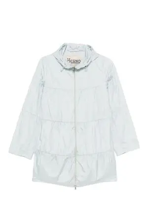 Herno Hooded Ruffled Jacket - White