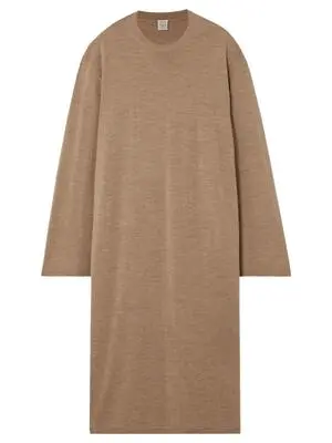 TOTEME Long-sleeved Round Neck Dress - Soft Camel